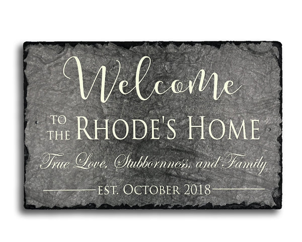 Handmade and Customizable Slate Welcome House Sign - Home Address