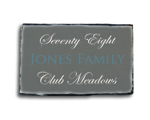 Handmade and Customizable Slate House Sign - Light Grey