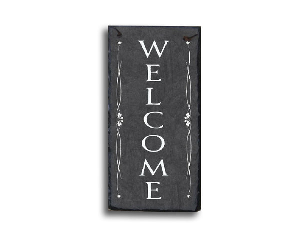 Handmade and Customizable Slate Welcome House Sign
