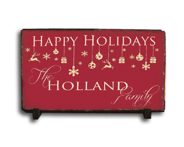 Handmade and Customizable Holiday Gift Sign - Personalized Happy Holidays