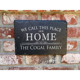 Handmade and Customizable Slate Welcome House Sign - Family Name ...