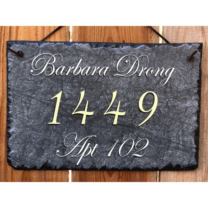 Handmade and Customizable Slate Welcome House Sign - Family Name ...