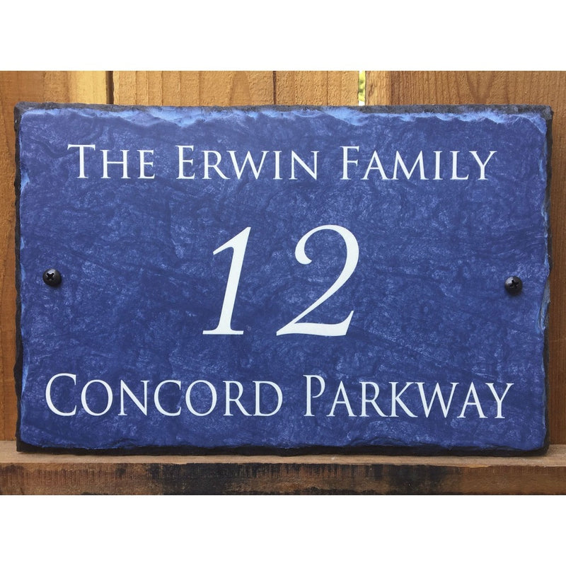 Handmade and Customizable Slate Welcome House Sign - Family Name ...
