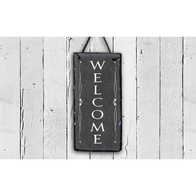 Handmade and Customizable Slate Welcome House Sign | Shop custom slate ...