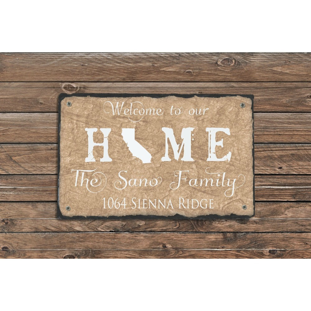 Handmade and Customizable Slate House Sign - Name, Address, State ...